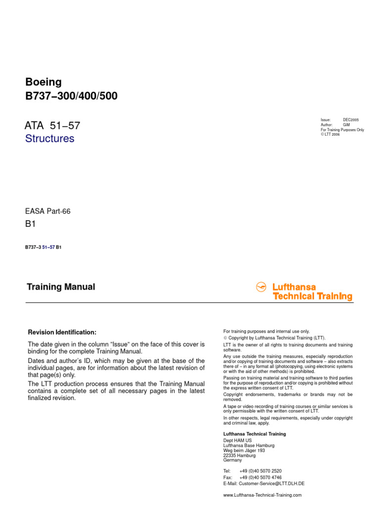 B737 300/400/500 Boeing: Structures | PDF