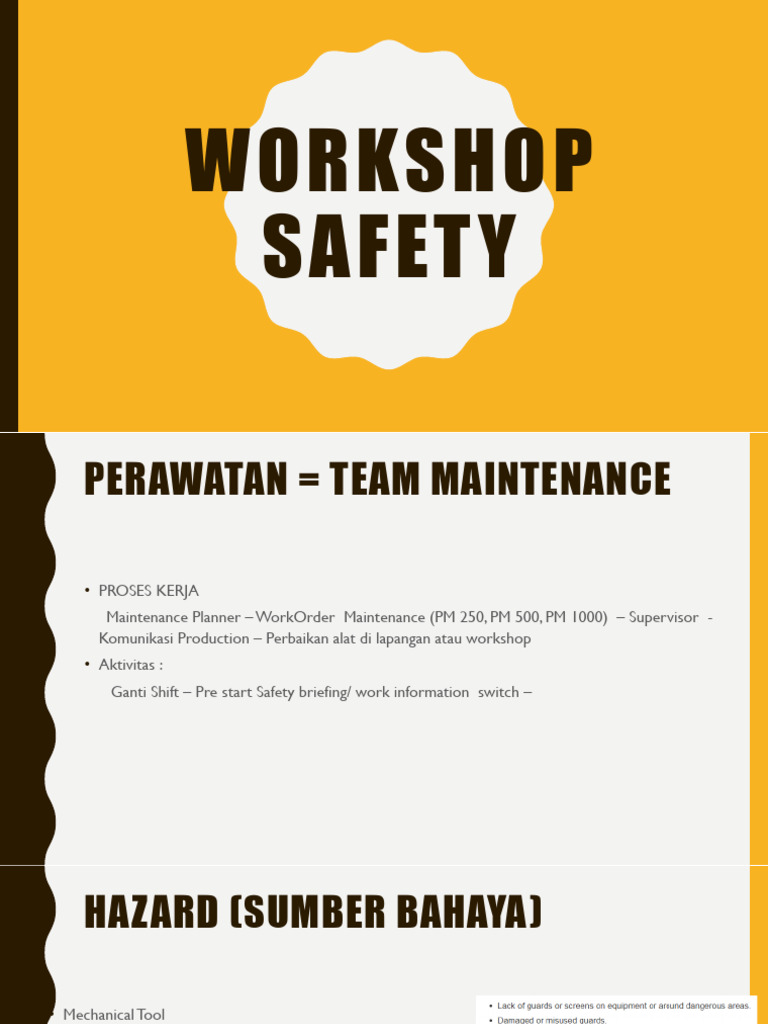 Keselamatan Workshop Maintenance | PDF | Sains & Matematika
