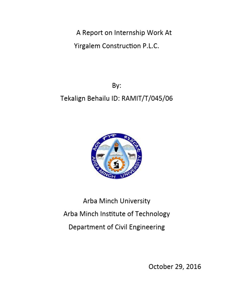 Teka Final Intership Report Of Final Repaired Pdf 