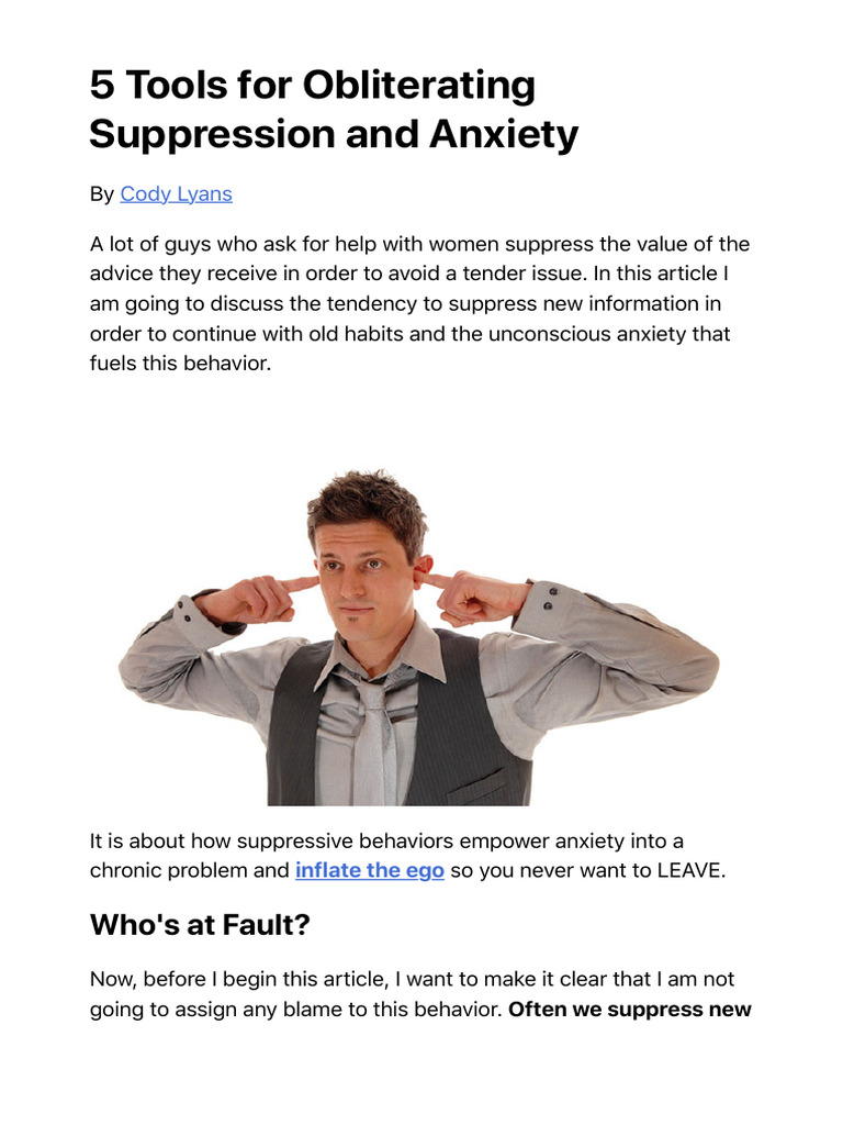 5 Tools For Obliterating Suppression and Anxiety | PDF