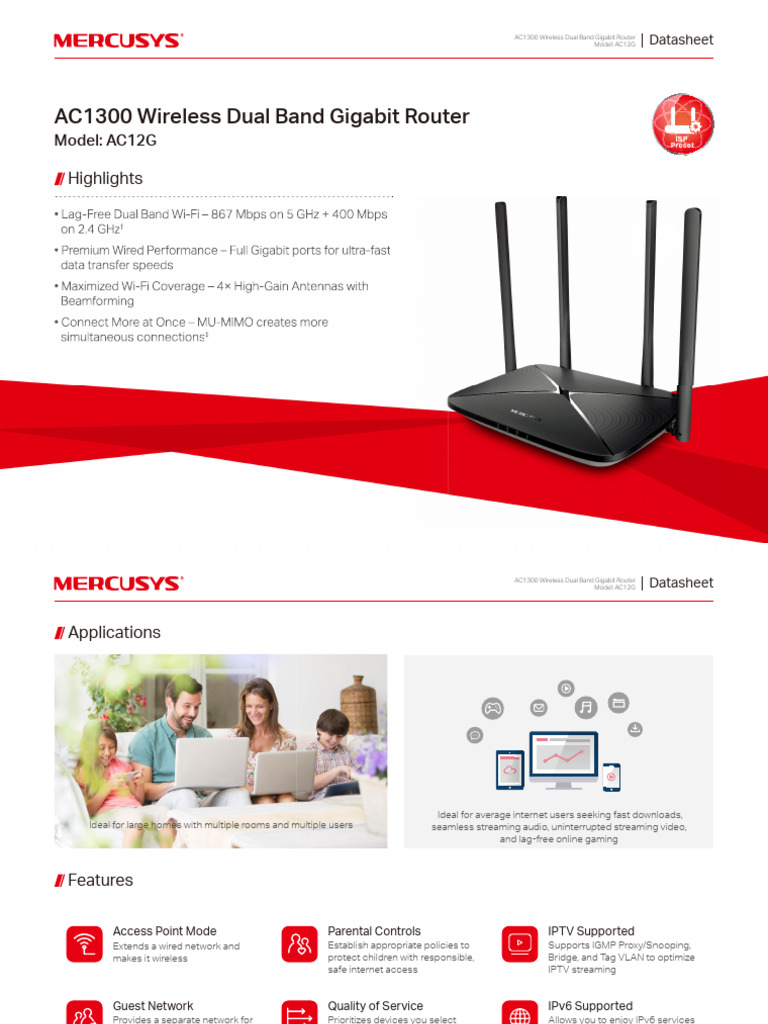 AC12G (EU) 2 0-Datasheet20211216030646 | PDF | Wi Fi | Computer Network
