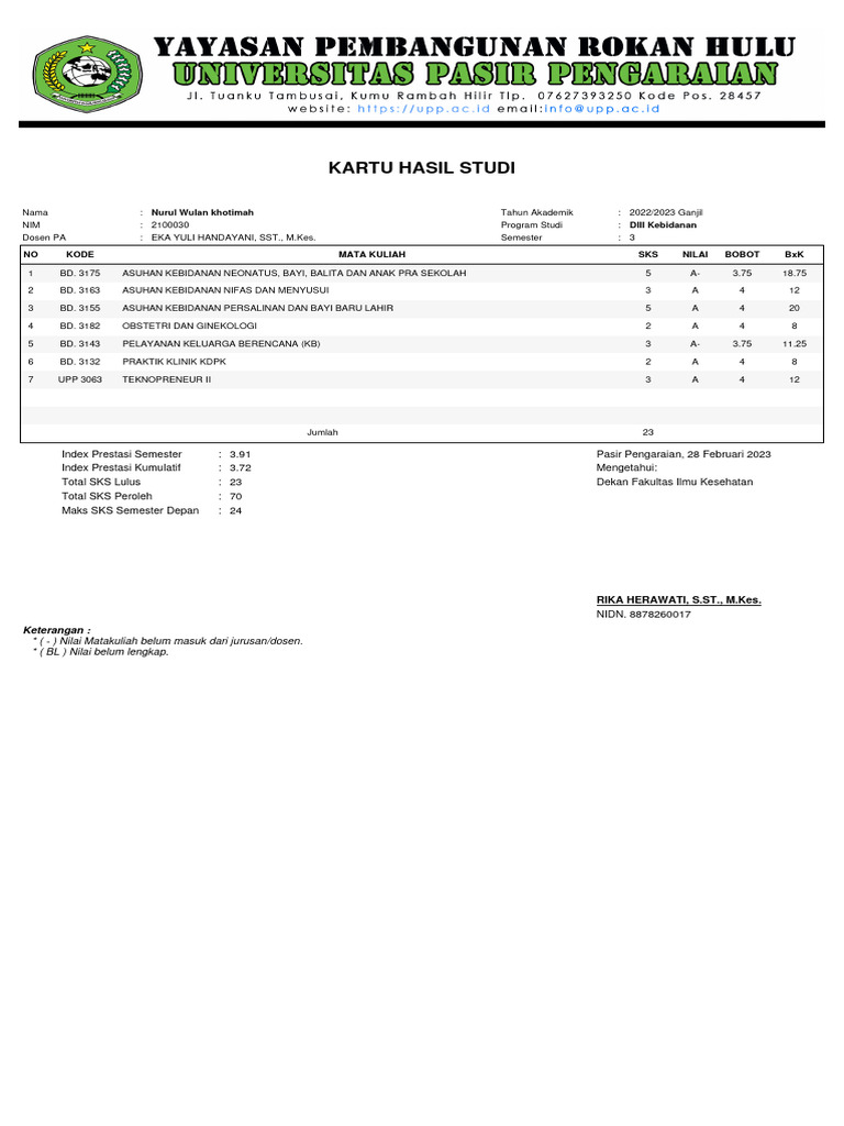KHS - SMT 3 - 2100030 - Nurul Wulan Khotimah | PDF
