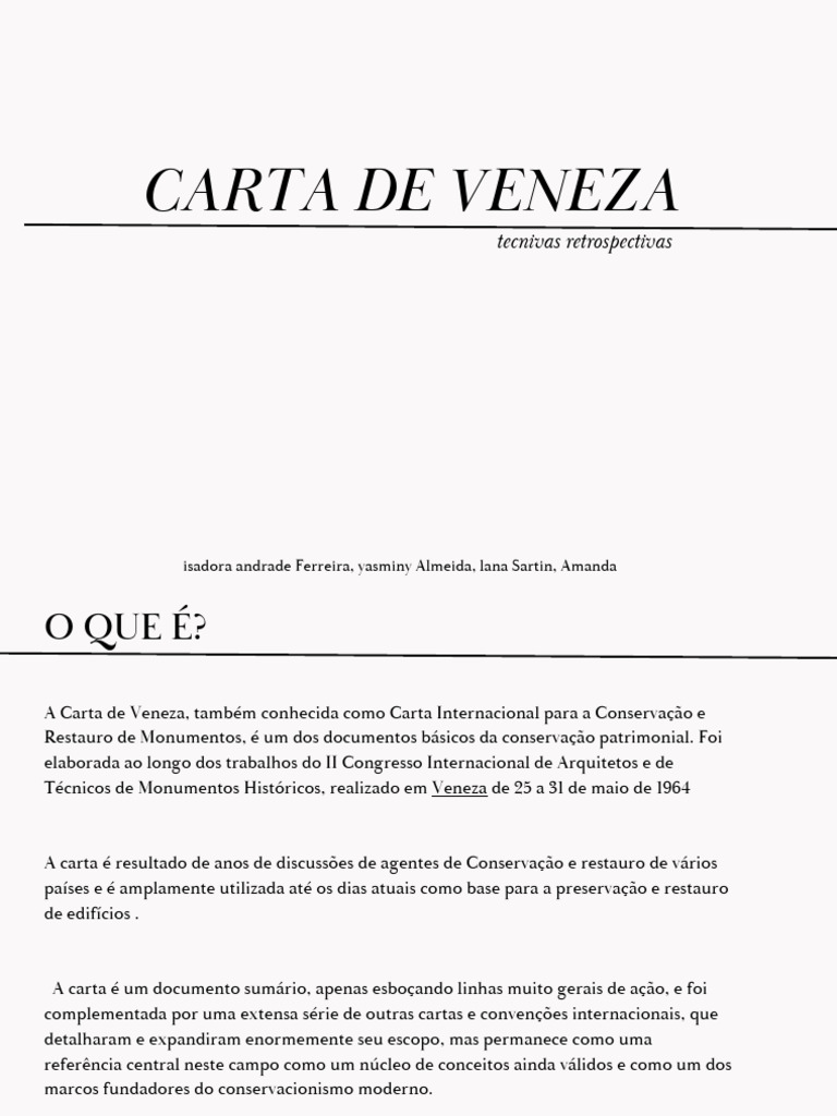 Carta de Veneza | PDF