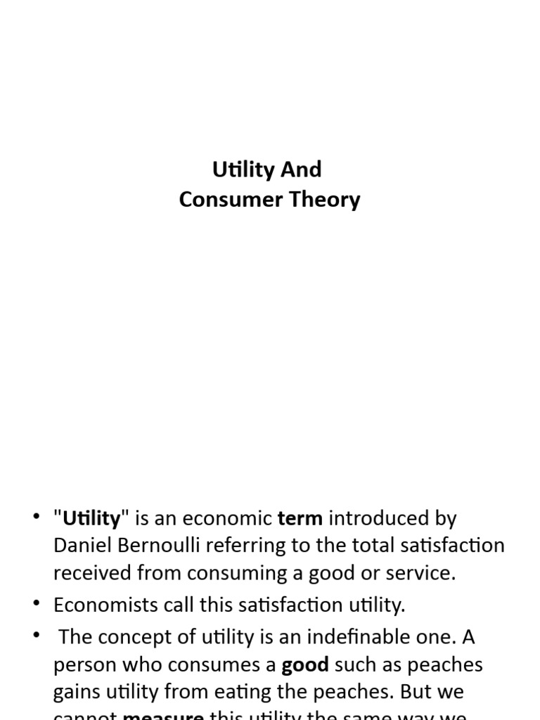 Utility and Consumer Theory | PDF