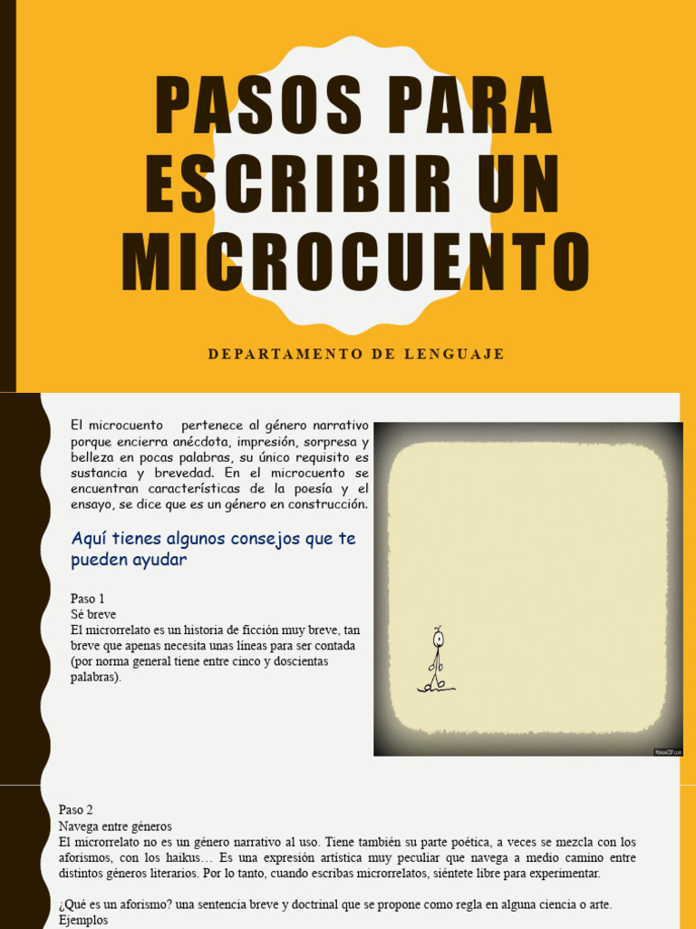 Cómo escribir un microcuento eficaz | PDF | Artes del Lenguaje y ...