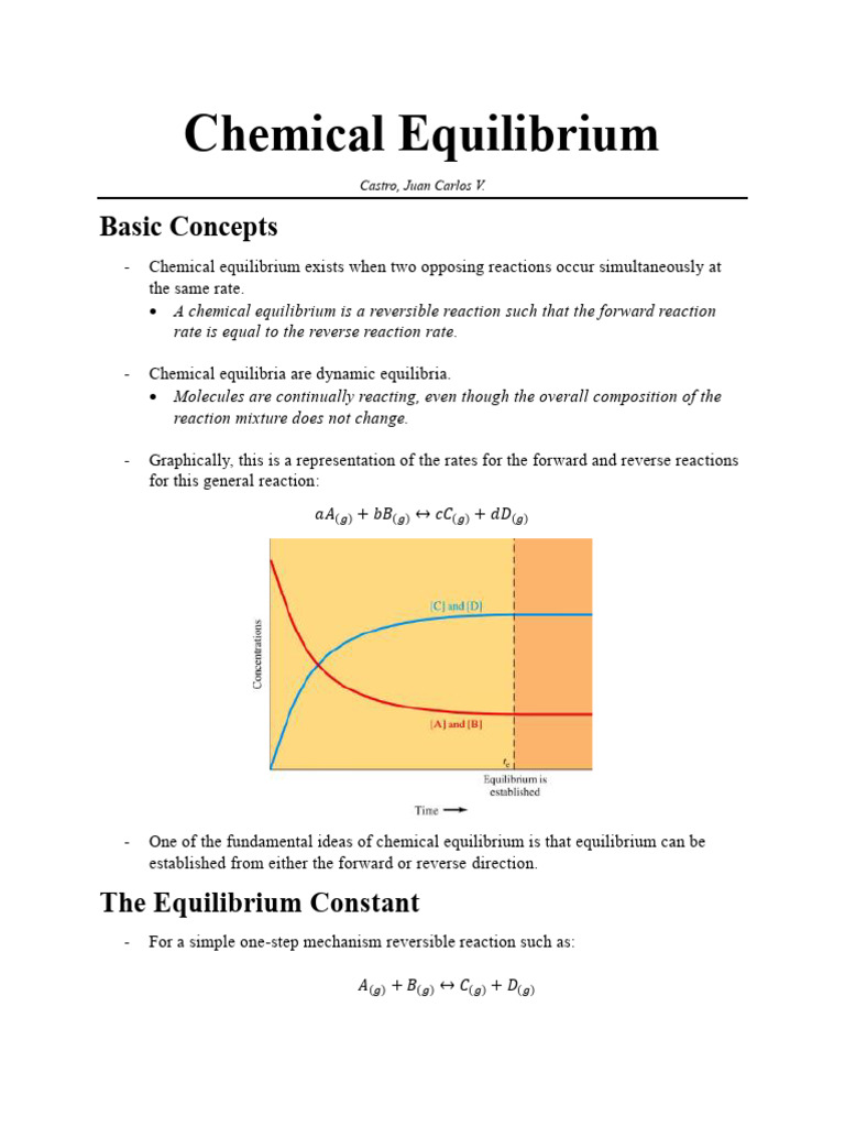 Chemical Equilibrium Notes | PDF