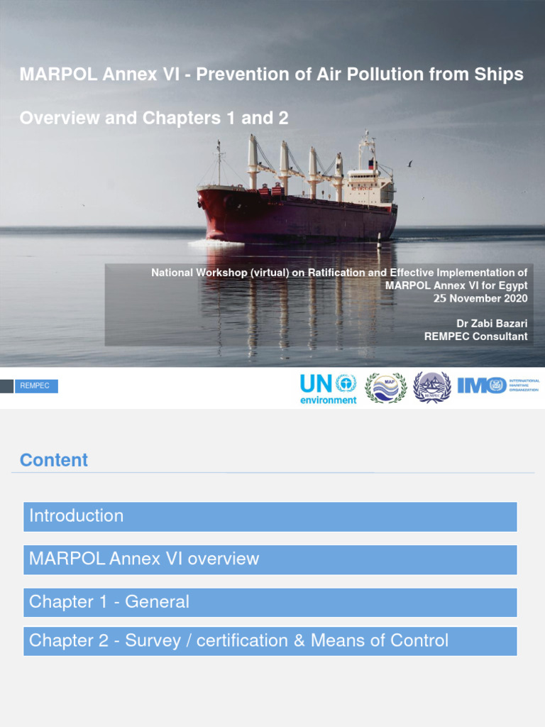 ZB L01 MARPOL Annex VI - Chapters 1 and 2 (Final) | PDF