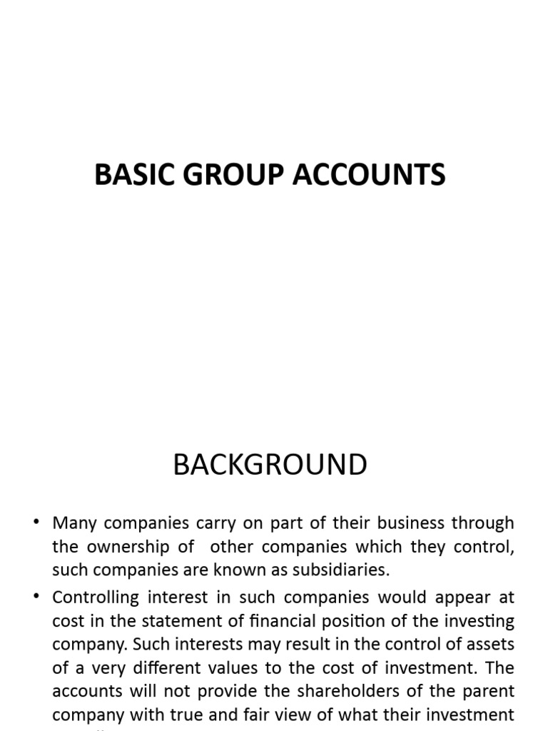 Basic Group Accounts Pdf 