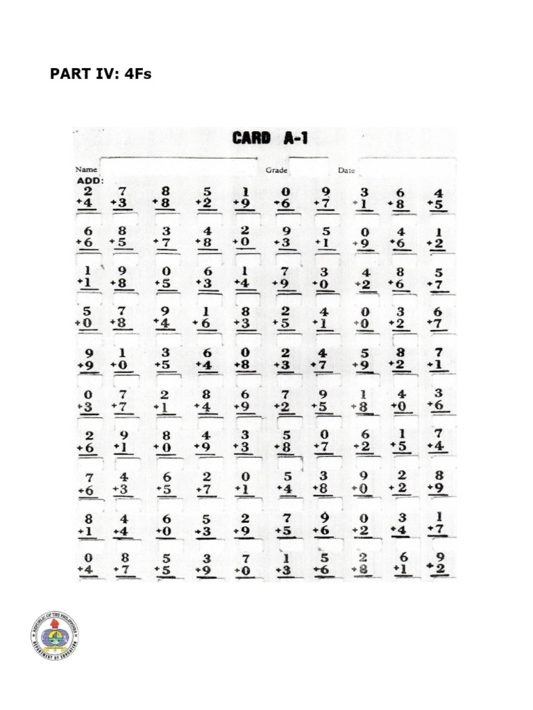 4fs Grade 1 - 3 | PDF