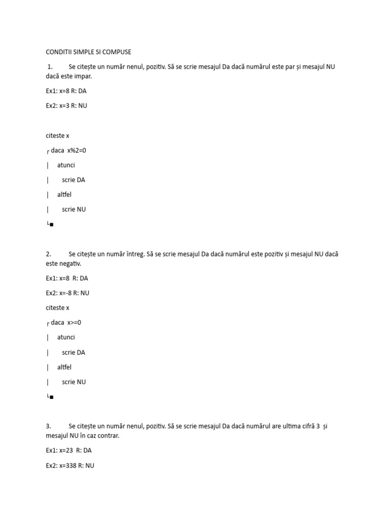 CONDITII SIMPLE SI COMPUSE | PDF