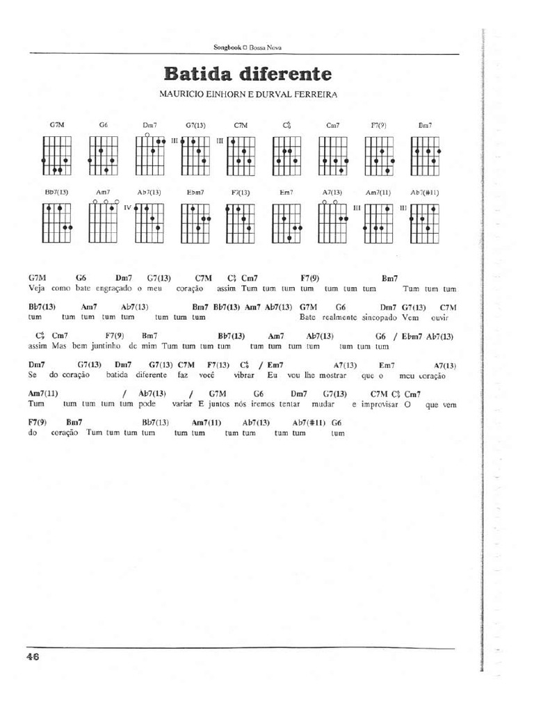 Batida Diferente - Bossa Nova 4 (Almir Chediak) | PDF