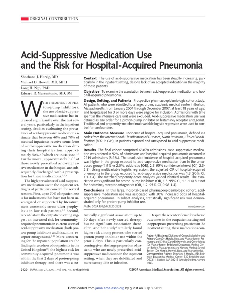 Acid-Suppressive Medications & Pneumonia Risk | PDF | Confounding ...