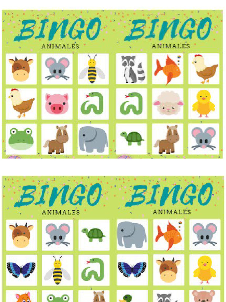 Bingo de Animales | PDF