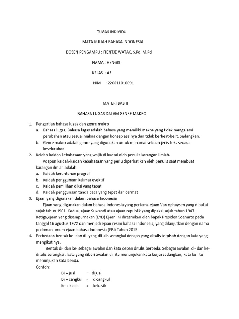 Tugas Individu | PDF | Seni & Disiplin Bahasa