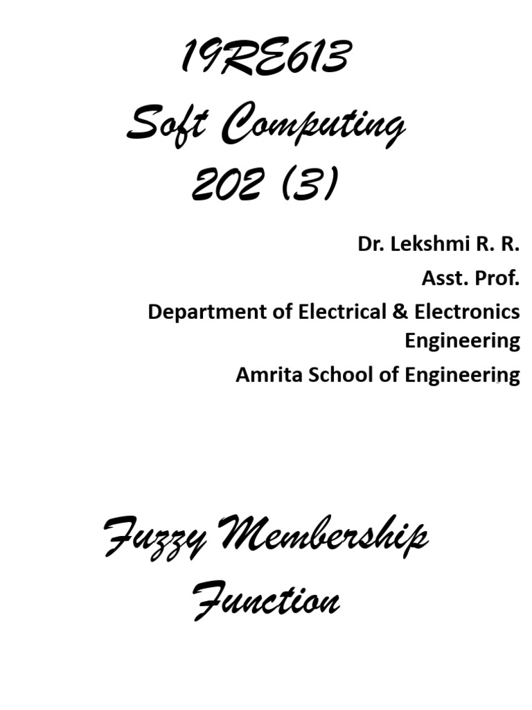 Fuzzy Membership Function Download Free Pdf Mathematical Logic