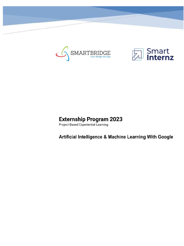 SmartBridge - Artificial Intelligence & Machine Learning With Google | PDF | Artificial ...