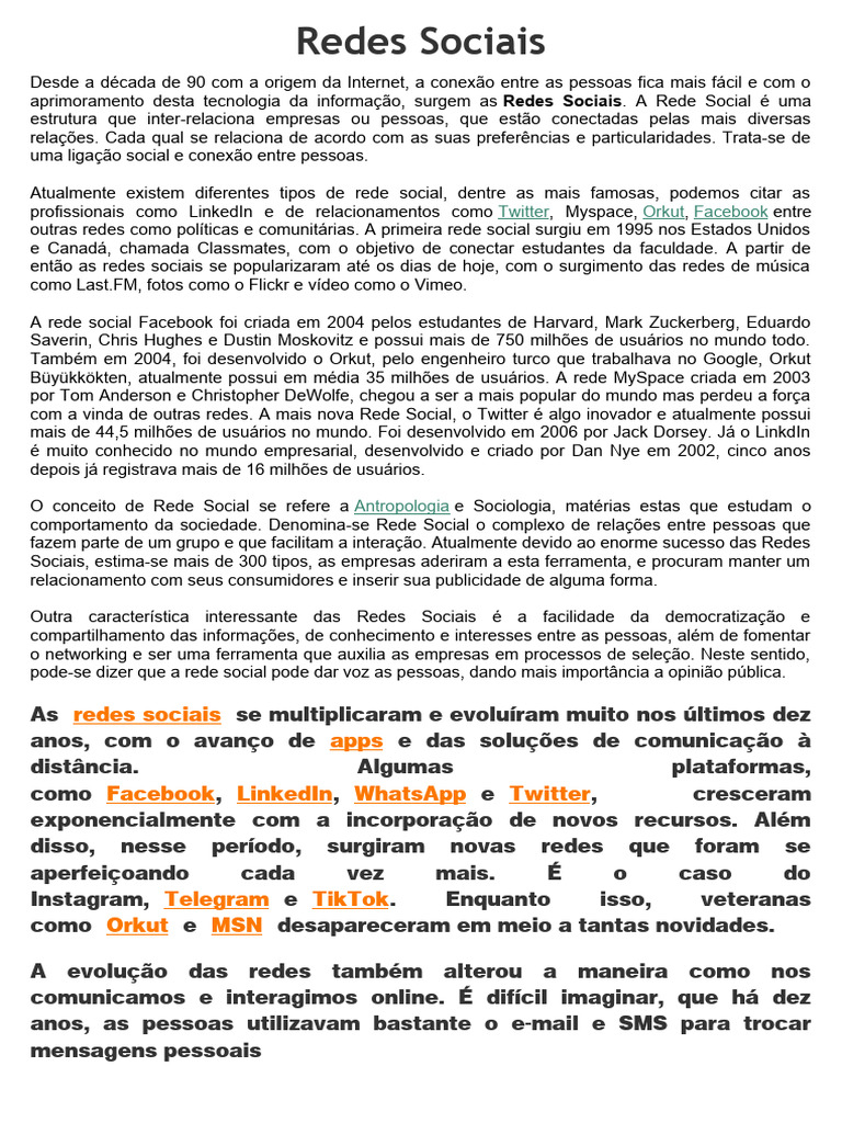 Redes Sociais | PDF