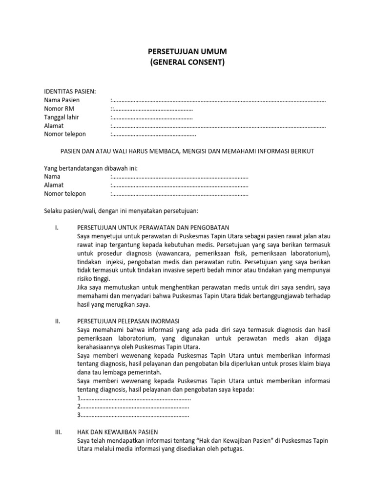 Contoh General Consent | PDF