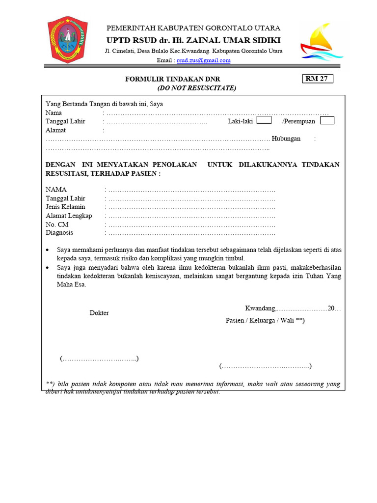 Formulir Tindakan DNR | PDF