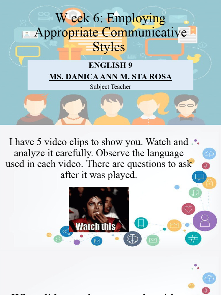 WEEK 6-PART 1_COMMUNICATIVE STYLES | PDF