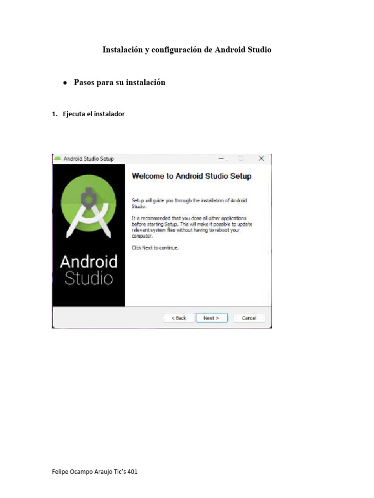 Manual de Instalacion: Android Studio | PDF Manual de Instalacion: Android Studio | PDF