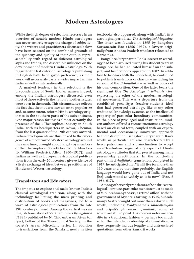 Evolution of Modern Hindu Astrology | PDF | History | Classics