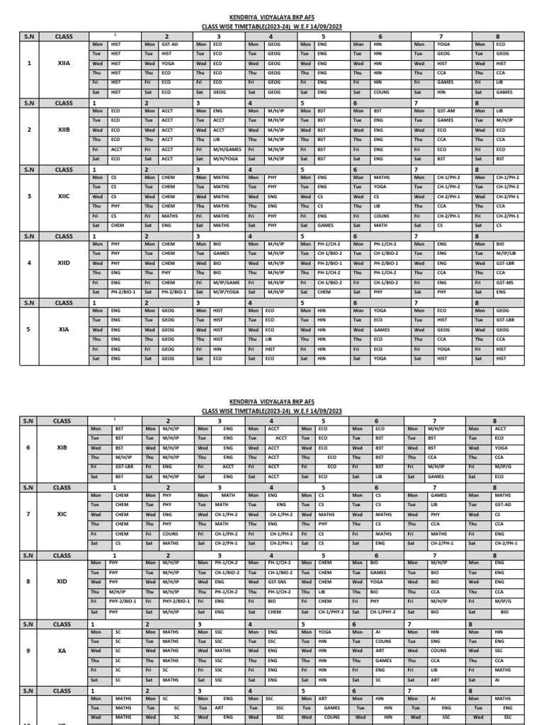 Classwise TT-14-09-2023-24 | PDF