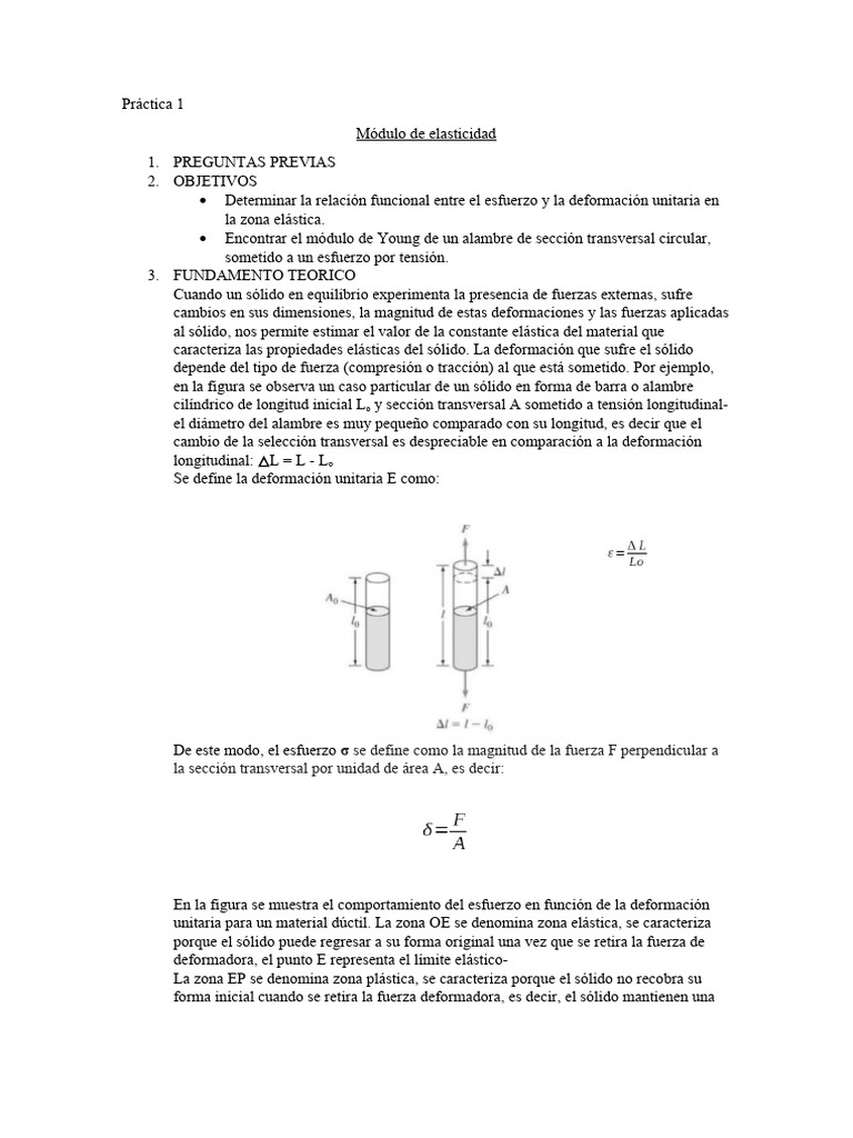 Modulo de Elasticidad | PDF
