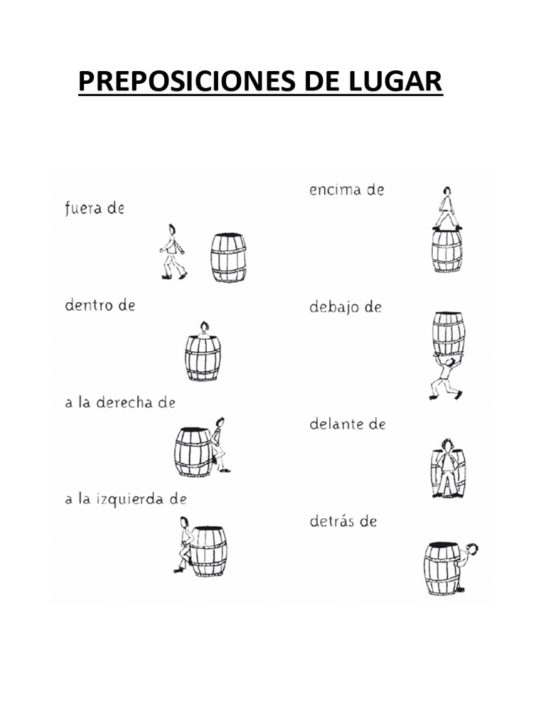 Preposiciones de Lugar Imprimir | PDF