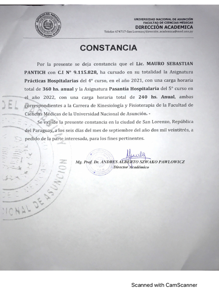 Constancia de Pasantías | PDF