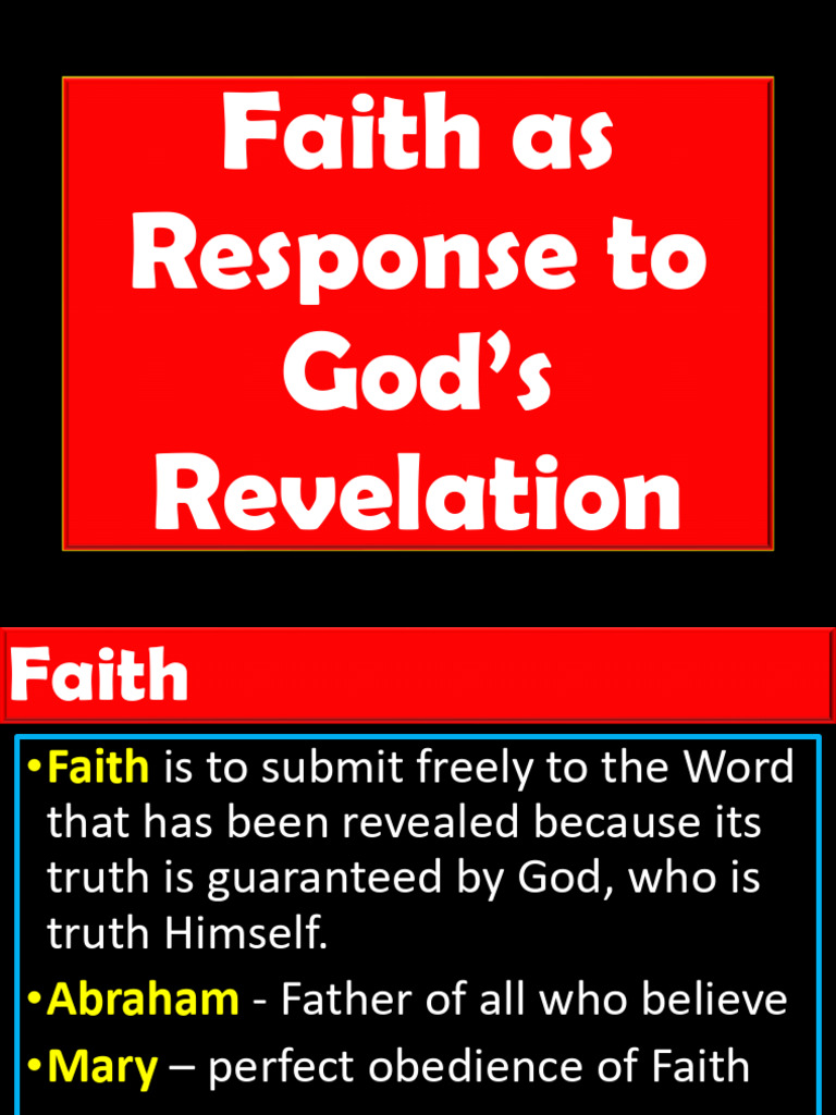 Faith As Response To God's Revelation | PDF