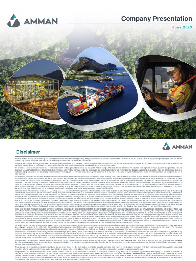 PT Amman Mineral Internasional Company Profile | PDF | Mining ...