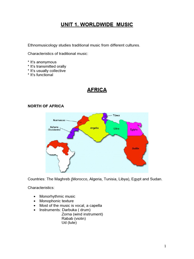 Unit 1. Worldwide Music | PDF