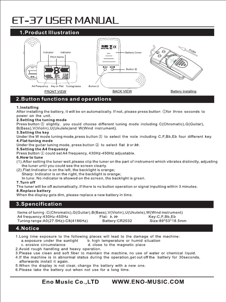 Manual Tuner | PDF