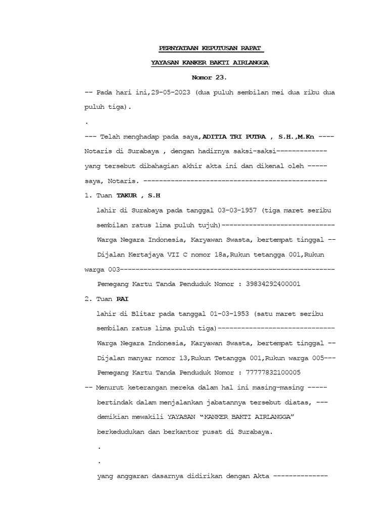 Draft Akta PKR Yayasan | PDF