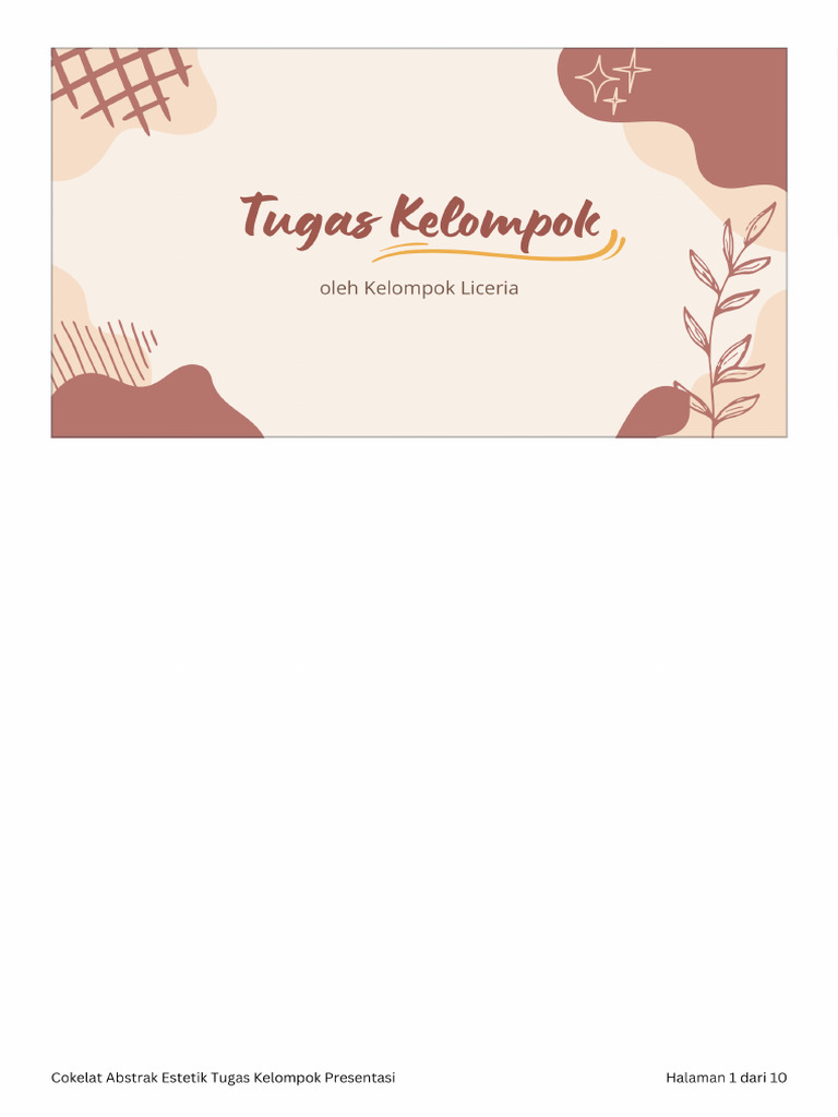 Cokelat Abstrak Estetik Tugas Kelompok Presentasi | PDF