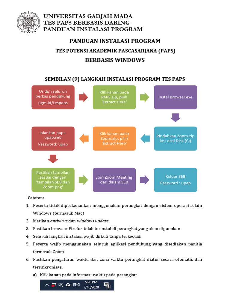 Panduan Instalasi Program Tes PAPS | PDF