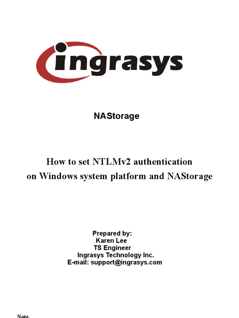 How To Set NTLM Authentication On Windows System Platform and NAStorage ...
