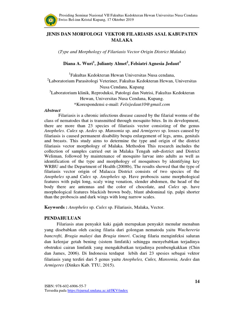 Jenis Dan Morfologi Vektor Filariasis As 6dfef913 | PDF | Mosquito ...