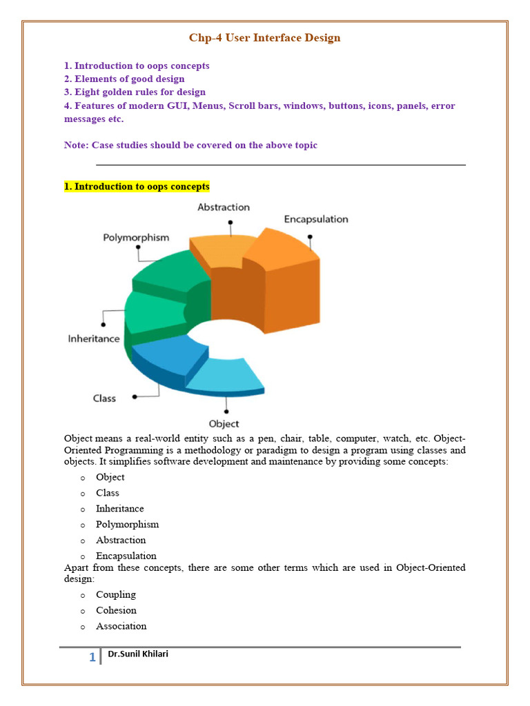 Chp-4 User Interface Design | PDF | Object Oriented Programming | Graphical User Interfaces