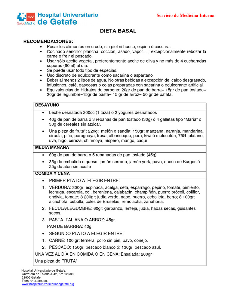 Hget Dieta Basal Mi | PDF | Alimentos | Comida y bebida