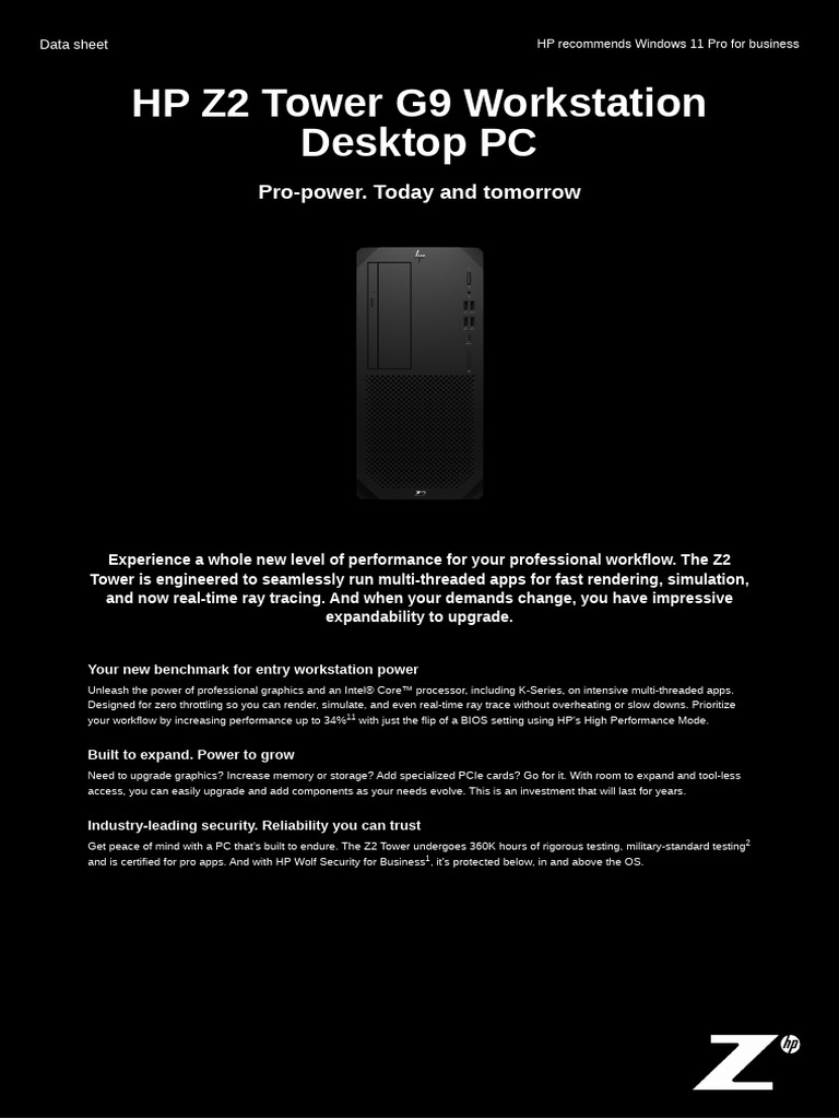 HP Z2 G9 Workstation | PDF