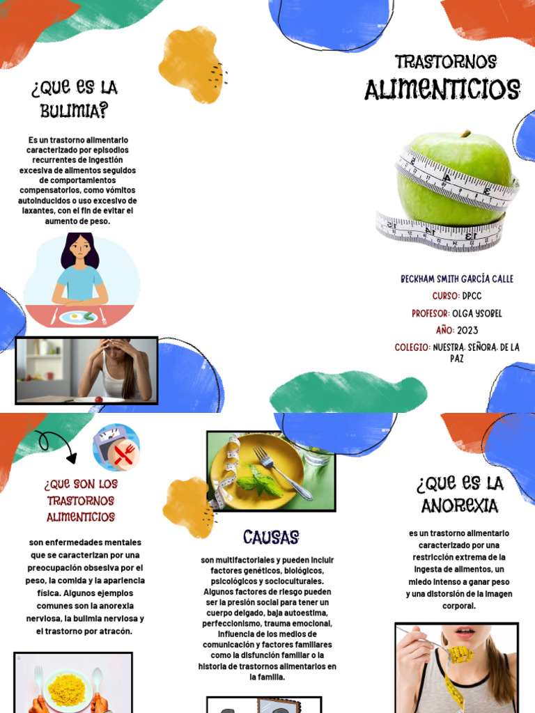Tríptico Trastornos Alimenticios | PDF