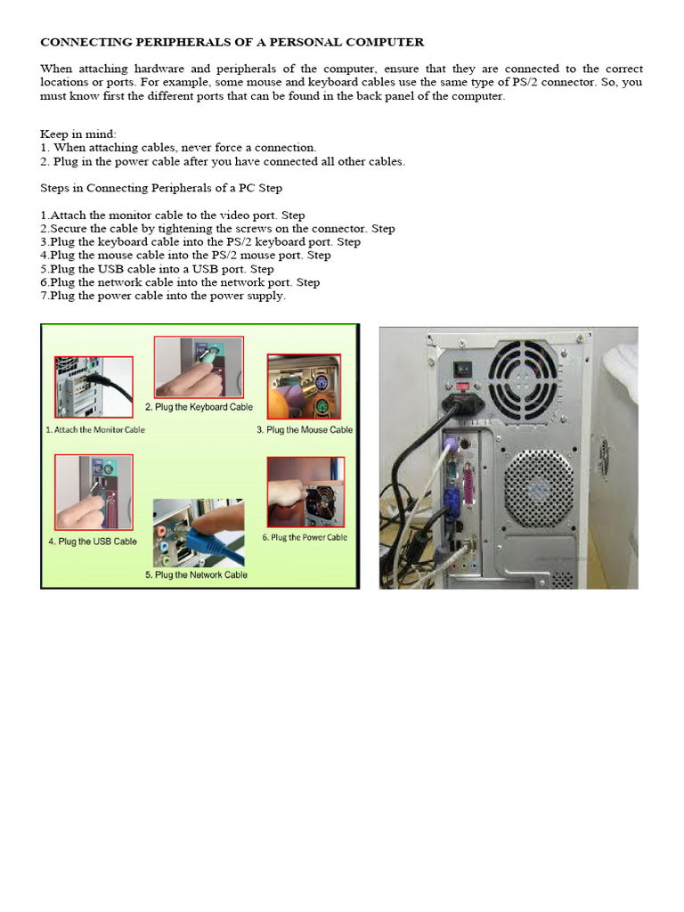 Connecting Peripherals of A Personal Computer | PDF | Computers