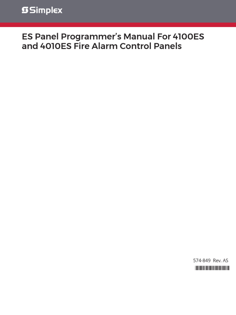 ES Panel Programmer's Manual For 4100ES and 4010ES Fire Alarm Control ...
