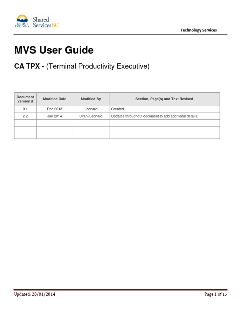 CA TPX Overview | PDF | Computers