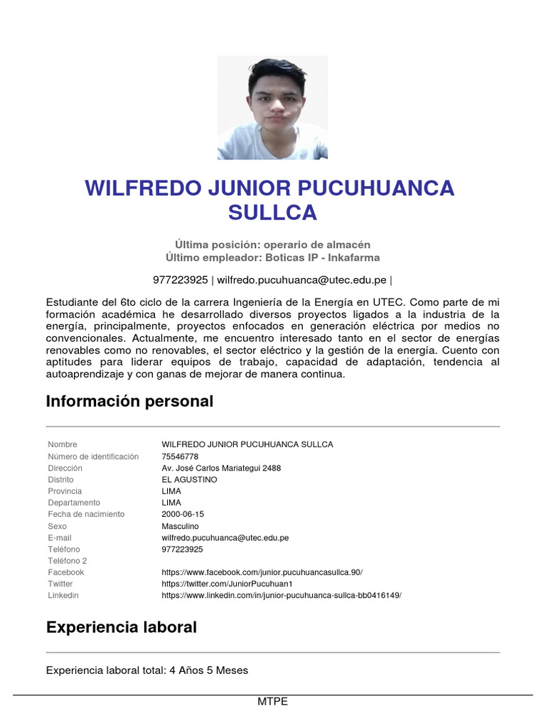 CV From Profile | PDF