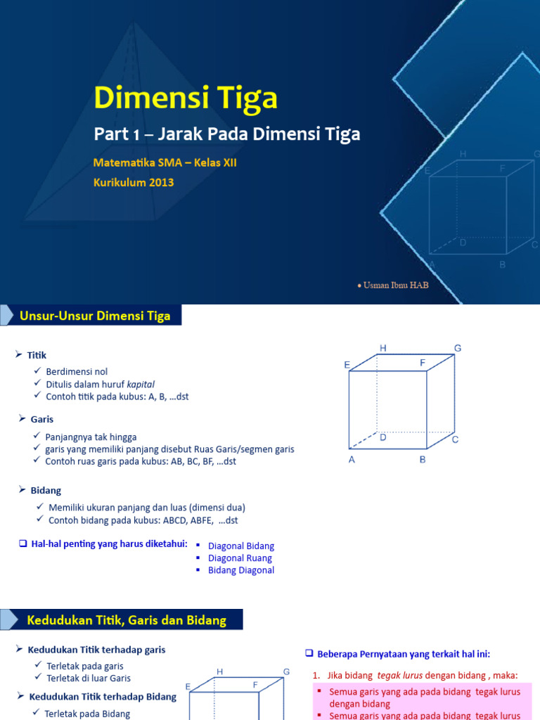 Jarak dan Kedudukan Dimensi Tiga | PDF