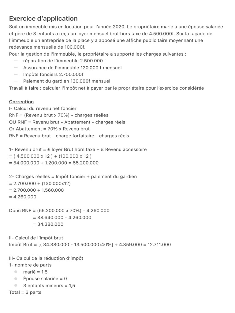 Exercice D'application | PDF