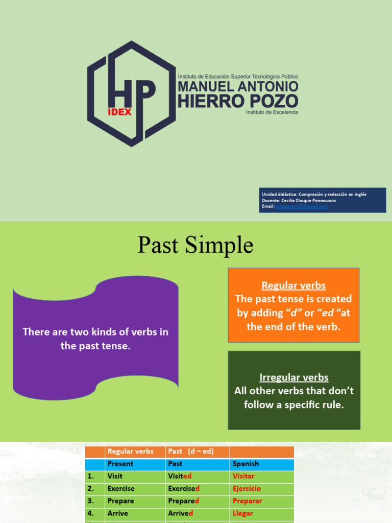 Mis Vacaciones en Pasado Simple | PDF